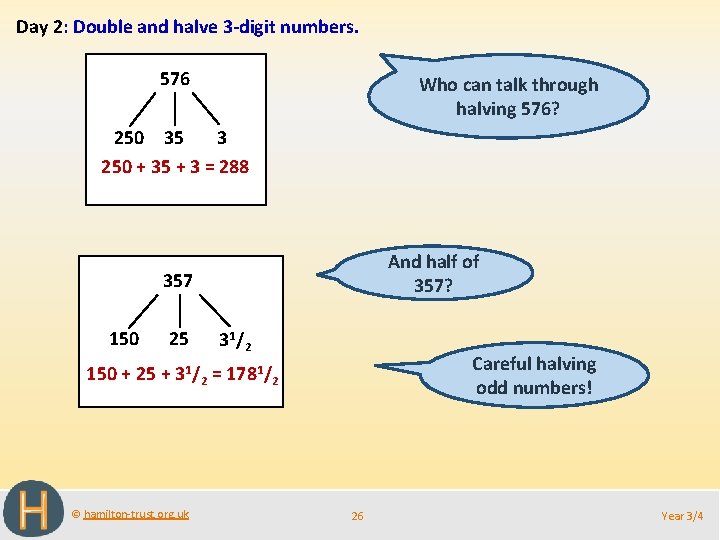 Fractions Doubling and Halving and the concept of