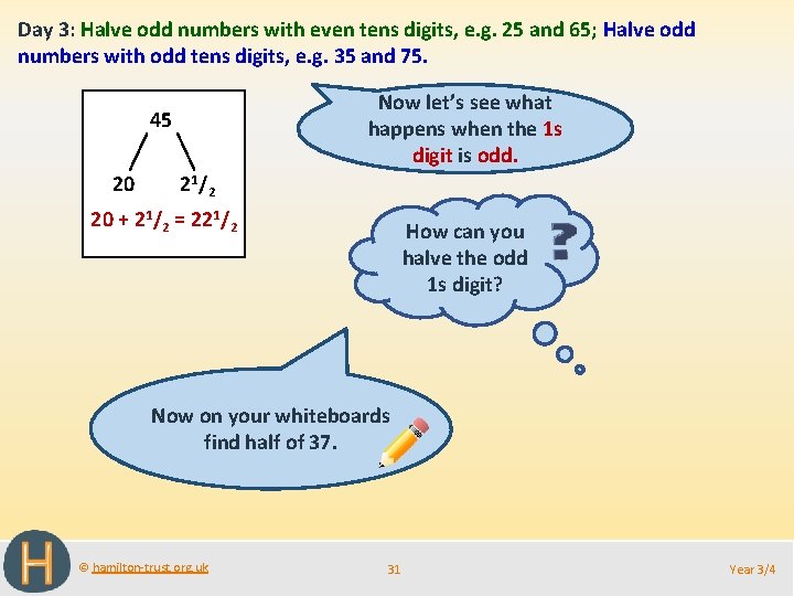 Fractions Doubling and Halving and the concept of