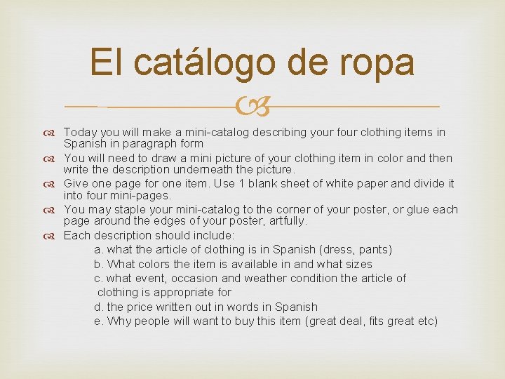 Horario 29 1 14 Goal To be able