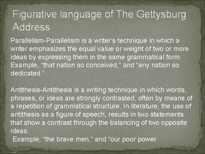 The Gettysburg Address Team assignment Background I n