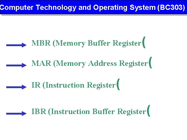Computer Technology and Operating System BC 303 suwitchanhotmail