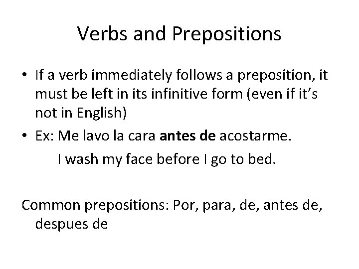 Reflexive Verbs Ch 2 A Reflexive Verbs Used