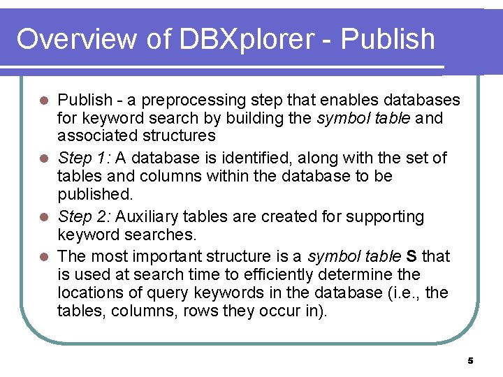 DBXplorer A System for Keyword Based Search over