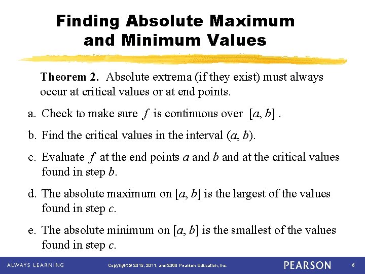 Chapter 4 Graphing and Optimization Section 5 Absolute
