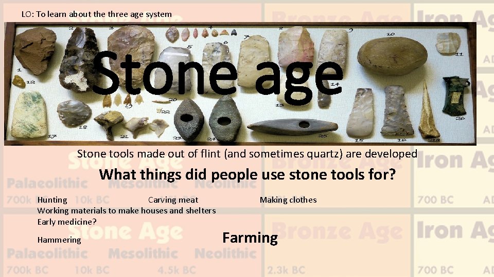 LO To learn about the three age system