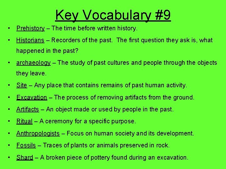 Prehistory By Mr Amster Table of Contents 1