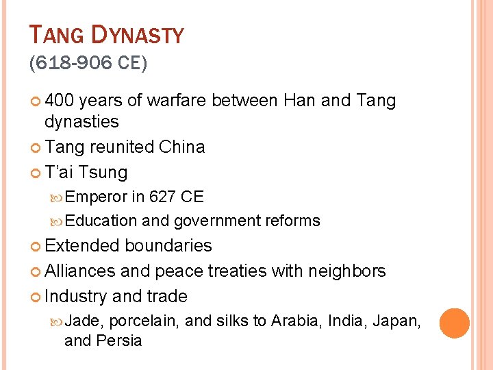 CHINA OVERVIEW A BRIEF HISTORY OF CHINESE DYNASTIES