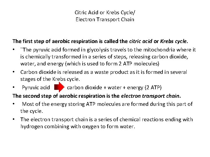 Cellular Respiration OVERVIEW OF AEROBIC RESPIRATION The process