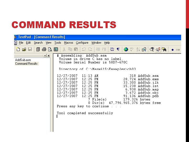 ASSEMBLY LANGUAGE INTRODUCTION INSTALLATION OF MASM INSTALLATION OF