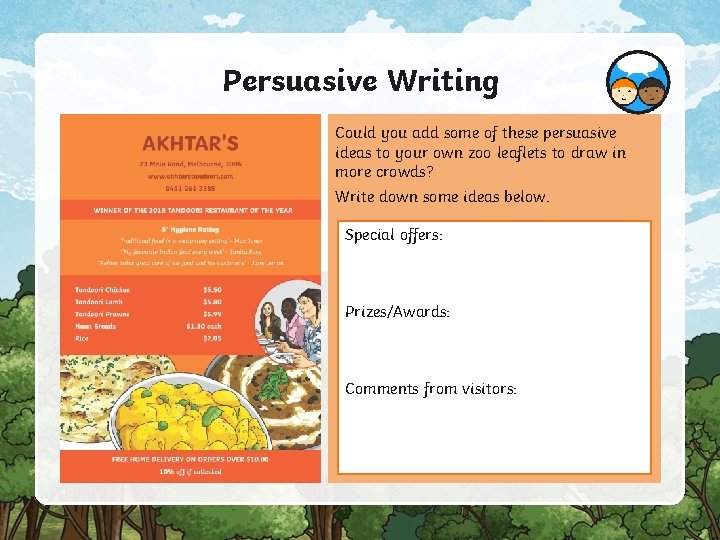 Completing a Zoo Leaflet Learning Objective I can