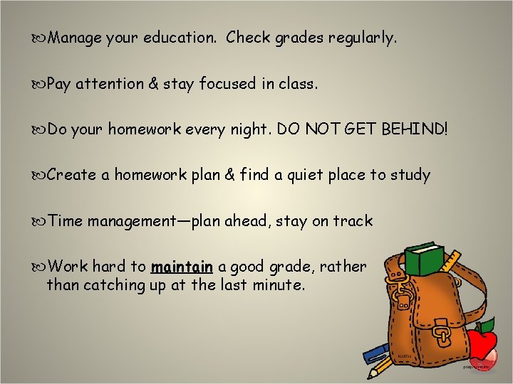 Tips for Success Staying on Track Ms Bielefeld