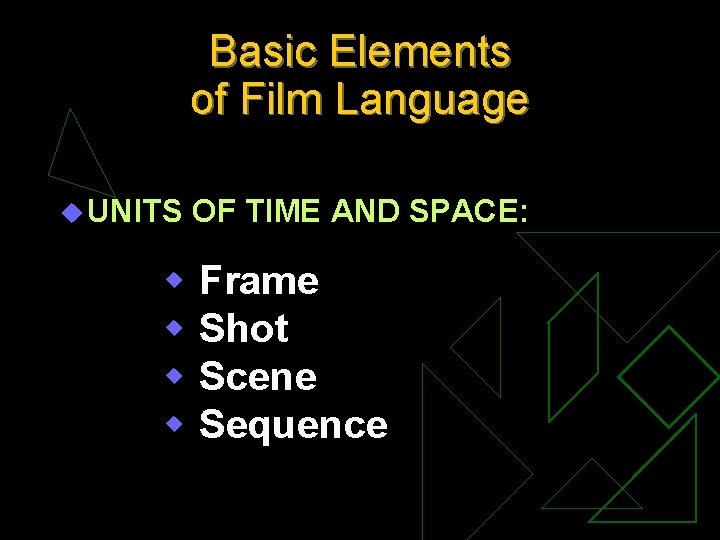 Basic Film Elements Student Edition Edited by Dr