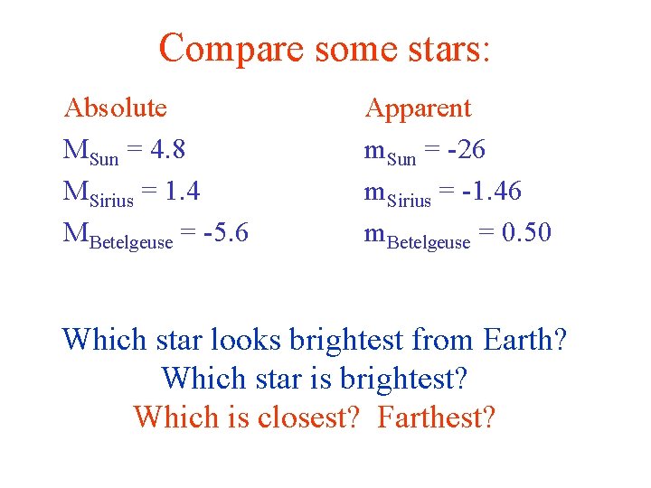 Properties of The Stars Brightness Do all stars
