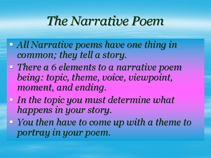 The Art of Poetry By Former Student What