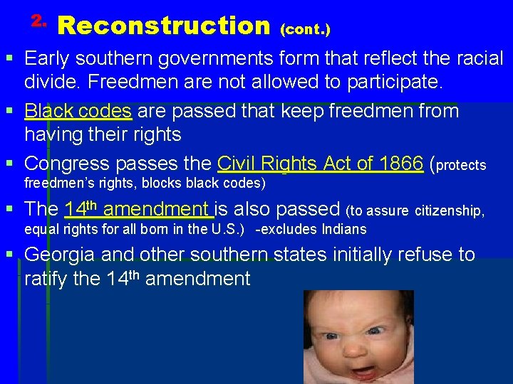 Reconstruction the South Reconstruction To rebuild The South