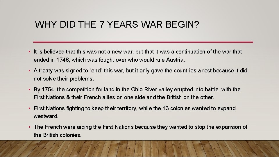 THE 7 YEARS WAR THE BATTLE FOR NORTH