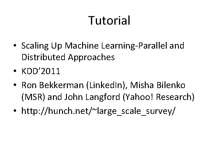 Big Data Research Progress Chao Jan 22 2013