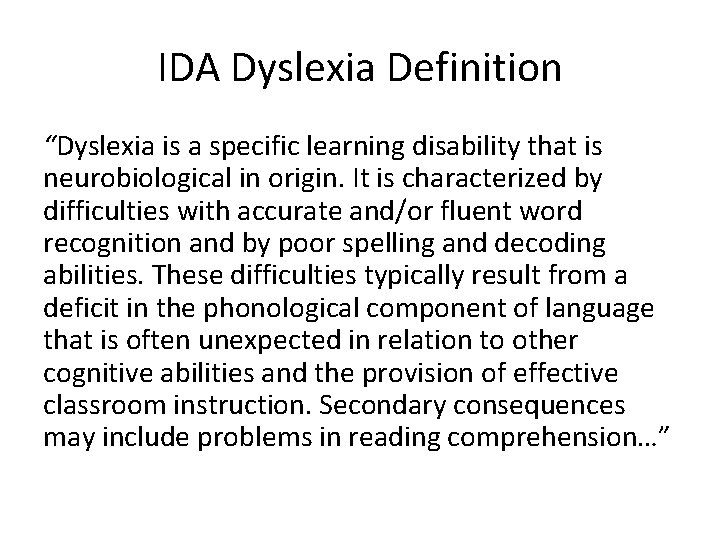 Best Practices in Dyslexia Assessment Milton J Dehn
