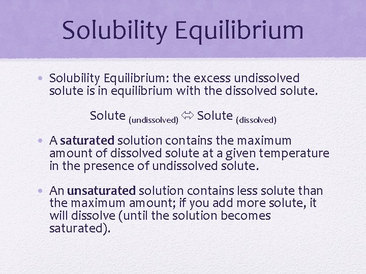 Solubility Product Constant Ksp Chapter 12 Chemical Equilibrium