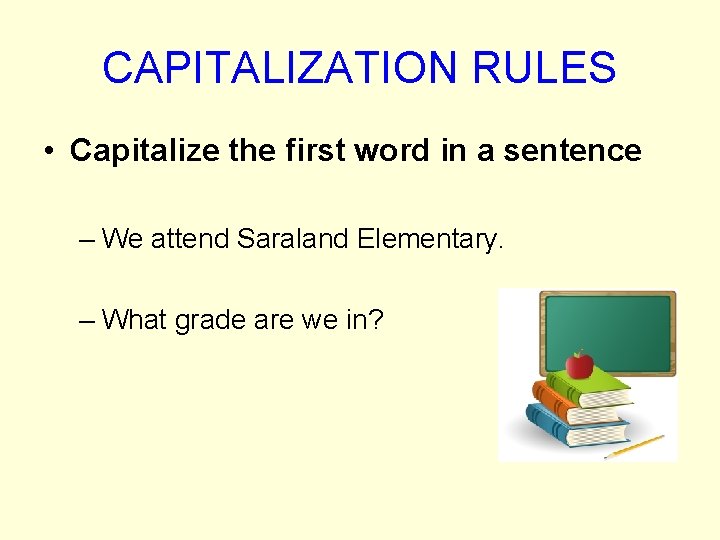 CAPITALIZATION RULES Saraland Spartans Mrs Black 4 th