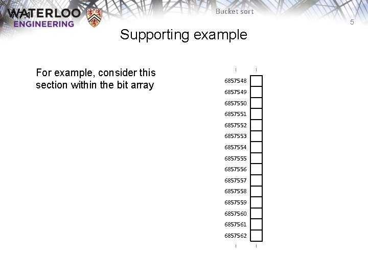ECE 250 Algorithms and Data Structures Bucket sort