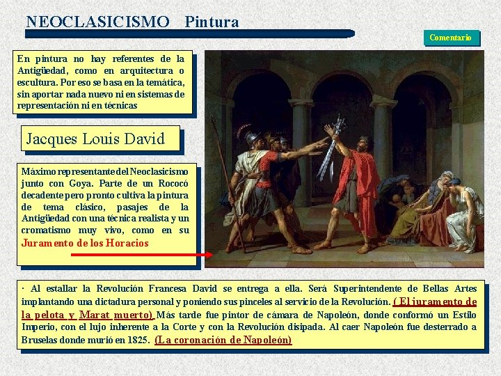 NEOCLASICISMO Barroco arte aristocrtico sobre todo el Rococ