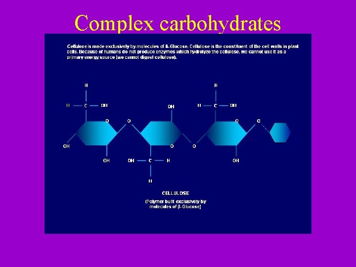 Cell biology Protein structure Complex carbohydrates Complex carbohydrates