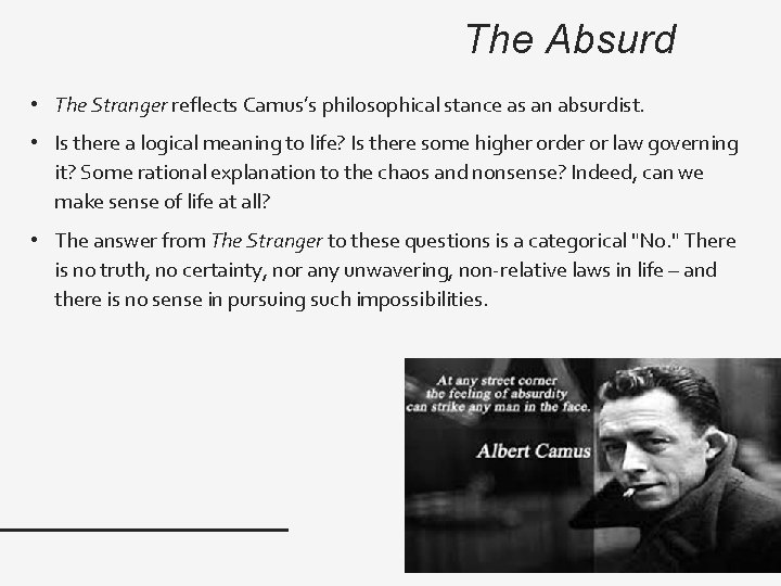 THE STRANGER BY ALBERT CAMUS An Introduction Please