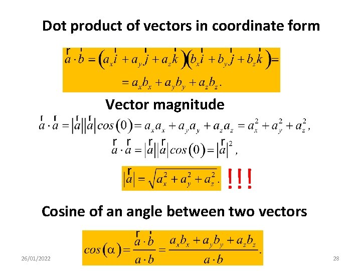 Theoretical Mechanics Statics Practical Lesson 1 Vector Algebra