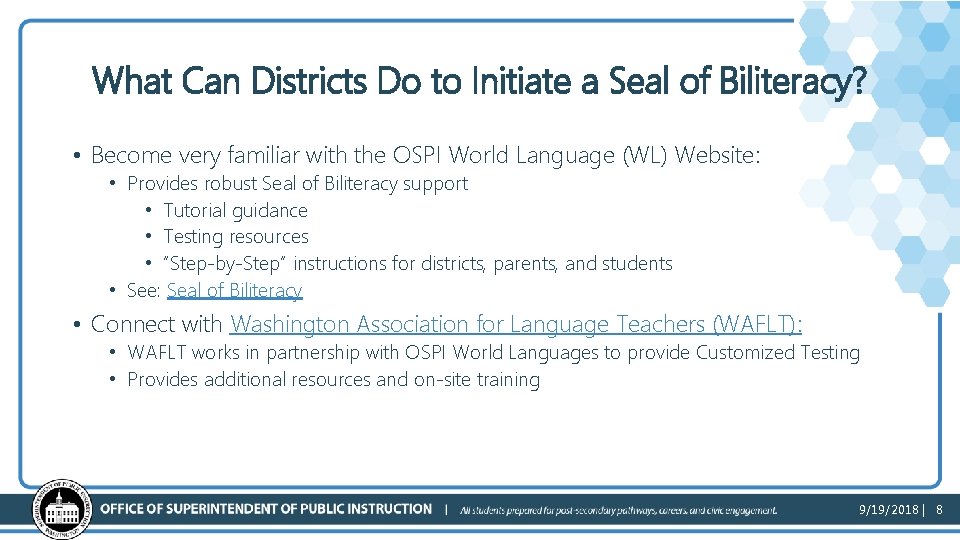 Washington State Seal of Biliteracy Orientation 2018 A