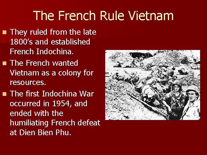 Vietnam War Miss Getsch US History Background on