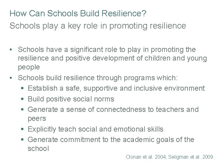 Building Resilience in Children and Young People How