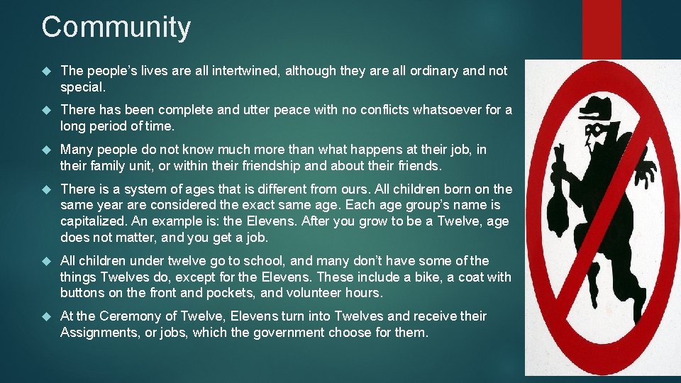 The Giver BY HASANI SPANN Parts of Society