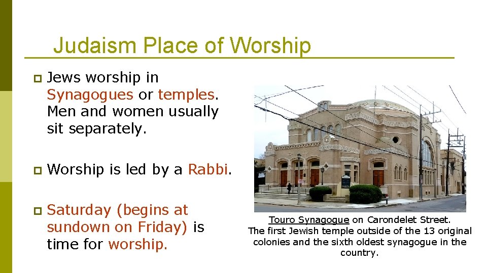 The Five Major World Religions Judaism Brief History