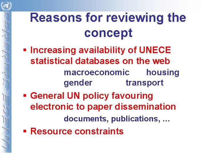 Reviewing the concept of the UNECE Statistical Yearbook