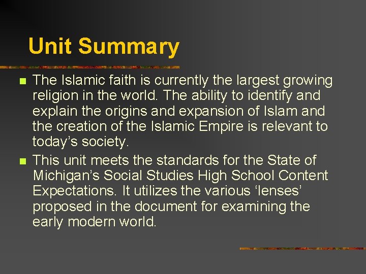 The Rise of Islam Brian Andrews World History