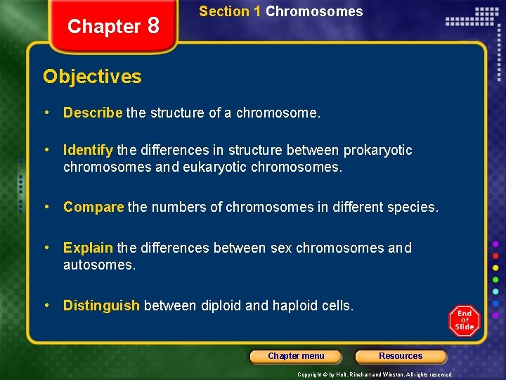Chapter 8 Cell Reproduction Table of Contents Section