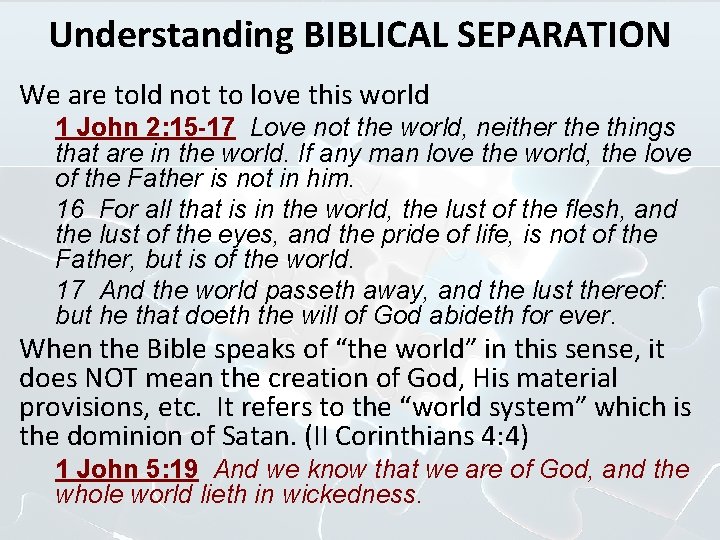 Understanding BIBLICAL SEPARATION Exodus 33 15 16 And
