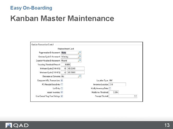 Easy OnBoarding Lean Manufacturing Set Up Overview Easy
