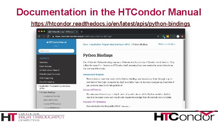 Python Bindings Todd Tannenbaum European HTCondor Workshop 2019
