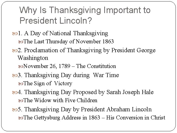 Why Is Thanksgiving Important Let us come before