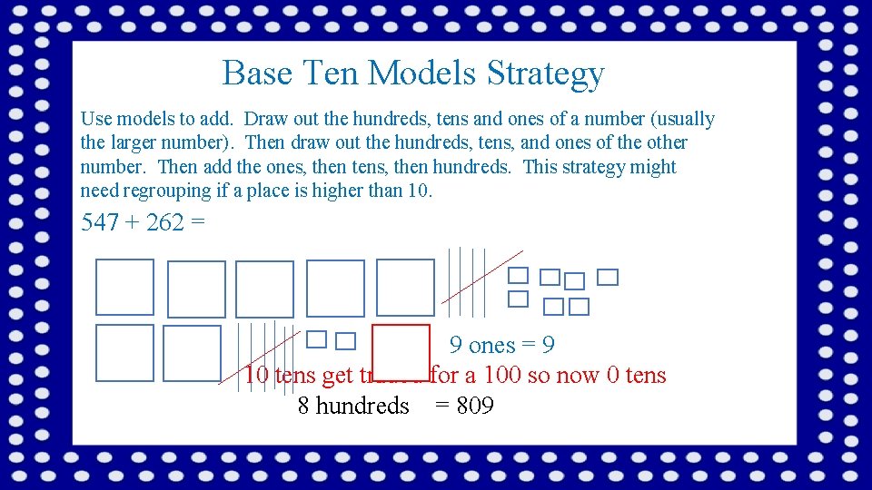 Strategies for solving 3 digit addition problems Traditional