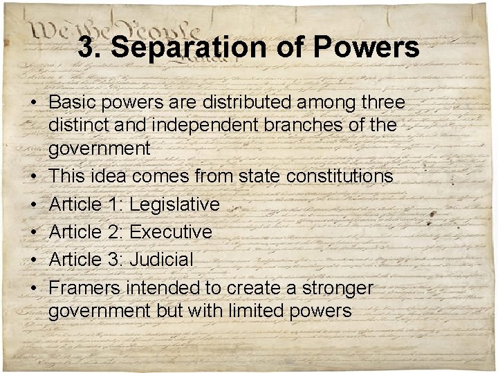 The United States Constitution Basic Principles An Outline