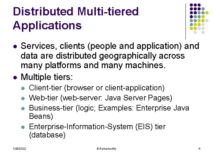 Distributed System Using Java 2 Enterprise Edition J