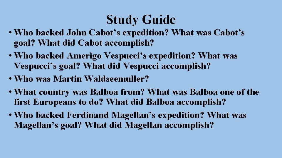 A Changing World Pages 120 125 Cabotos Expedition