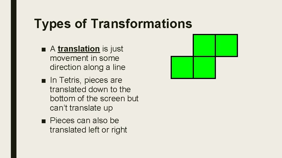 Welcome Back Challenge TRANSFORMATIO NS SYMMETRY Geometry Unit