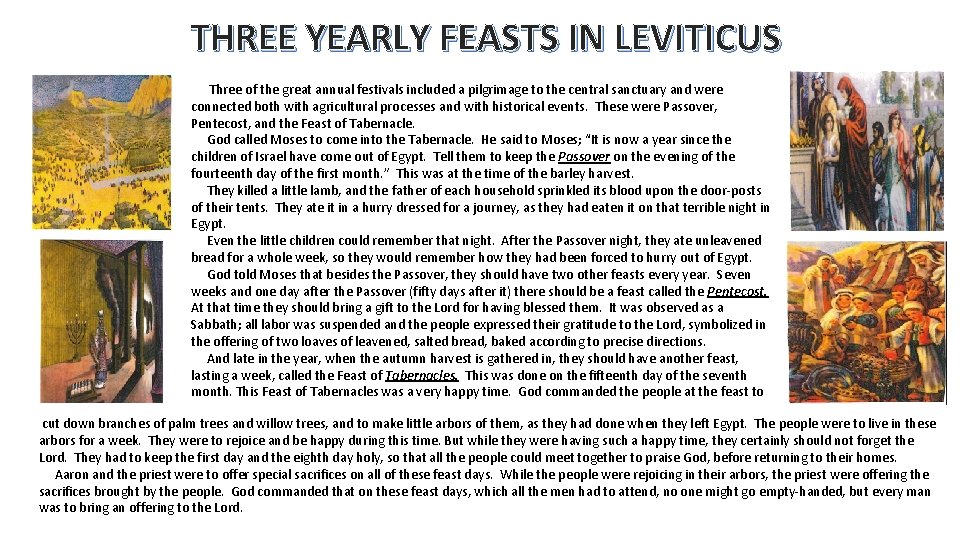Cards 10 13 LEVITICUS TELLS ABOUT It was