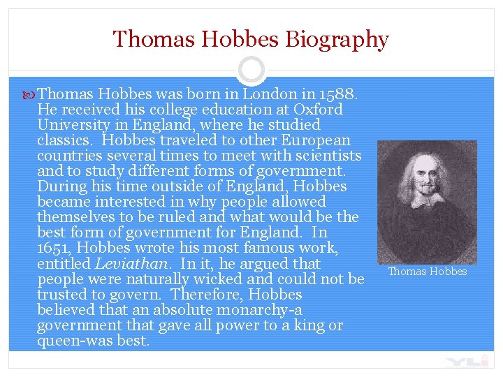 Thomas Hobbes A LESSON IN THE PRINCIPLES OF