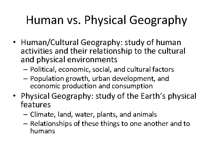 The World of Geography Bellwork On a piece