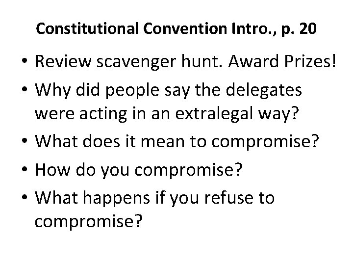 Building the Constitution through Compromise Chapter 3 2